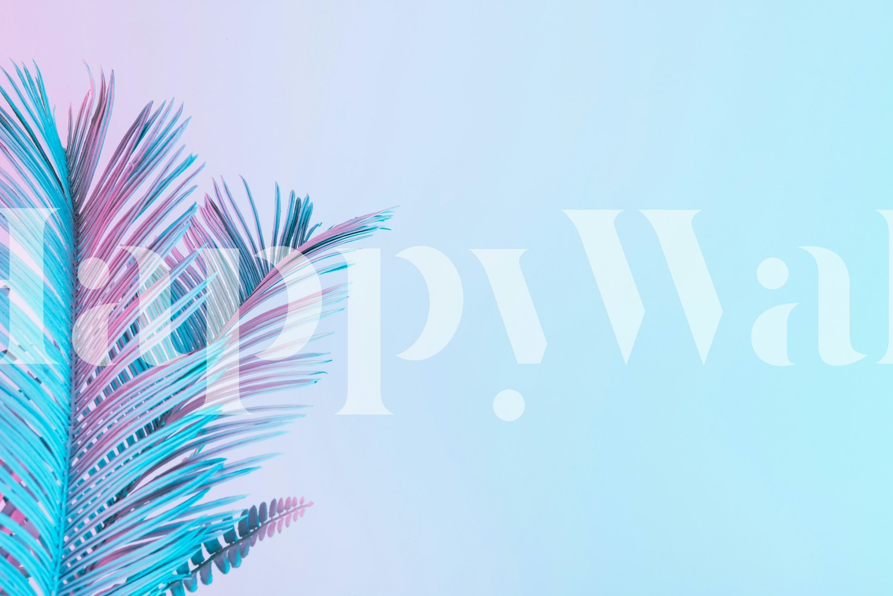Tropical Pastel Palm Leaves Wallpaper - Happywall