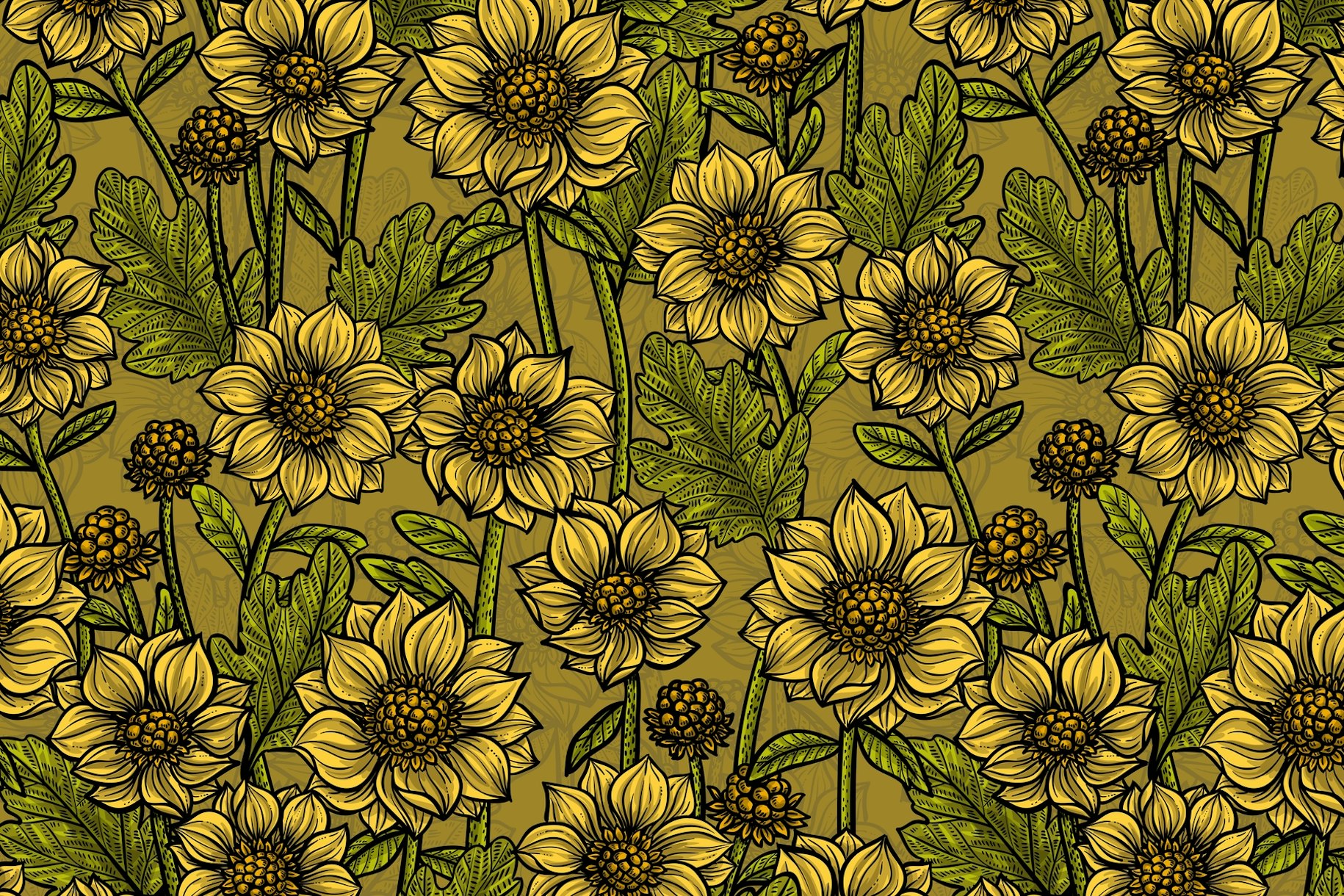Yellow Mums wallpaper | Happywall