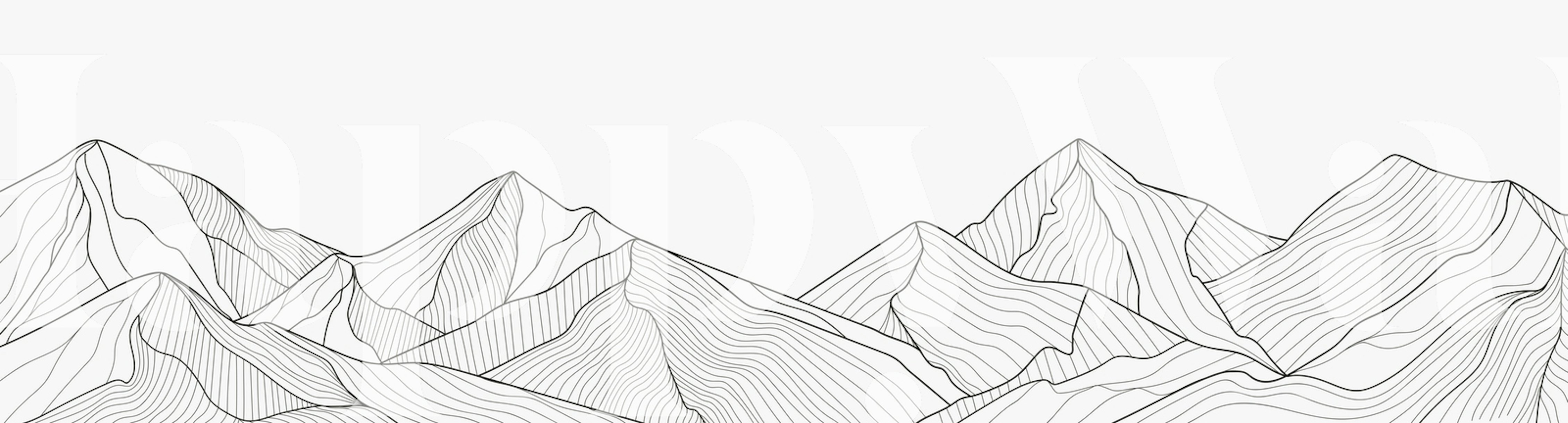 Mountains Line Art Wallpaper - Buy Online | Happywall