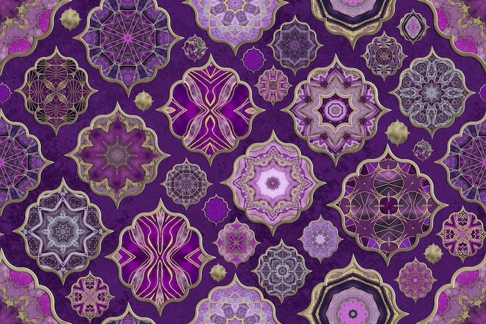 Purple Moroccan Tile Wallpaper
