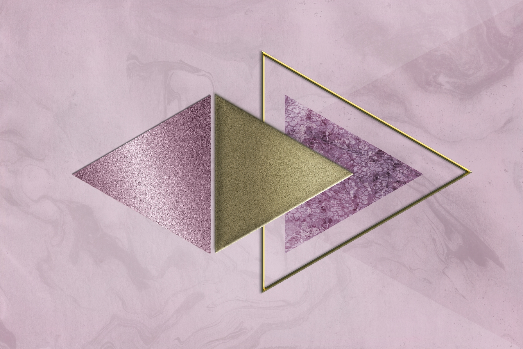 Triangle Marble Rosegold Wallpaper - Buy Online | Happywall
