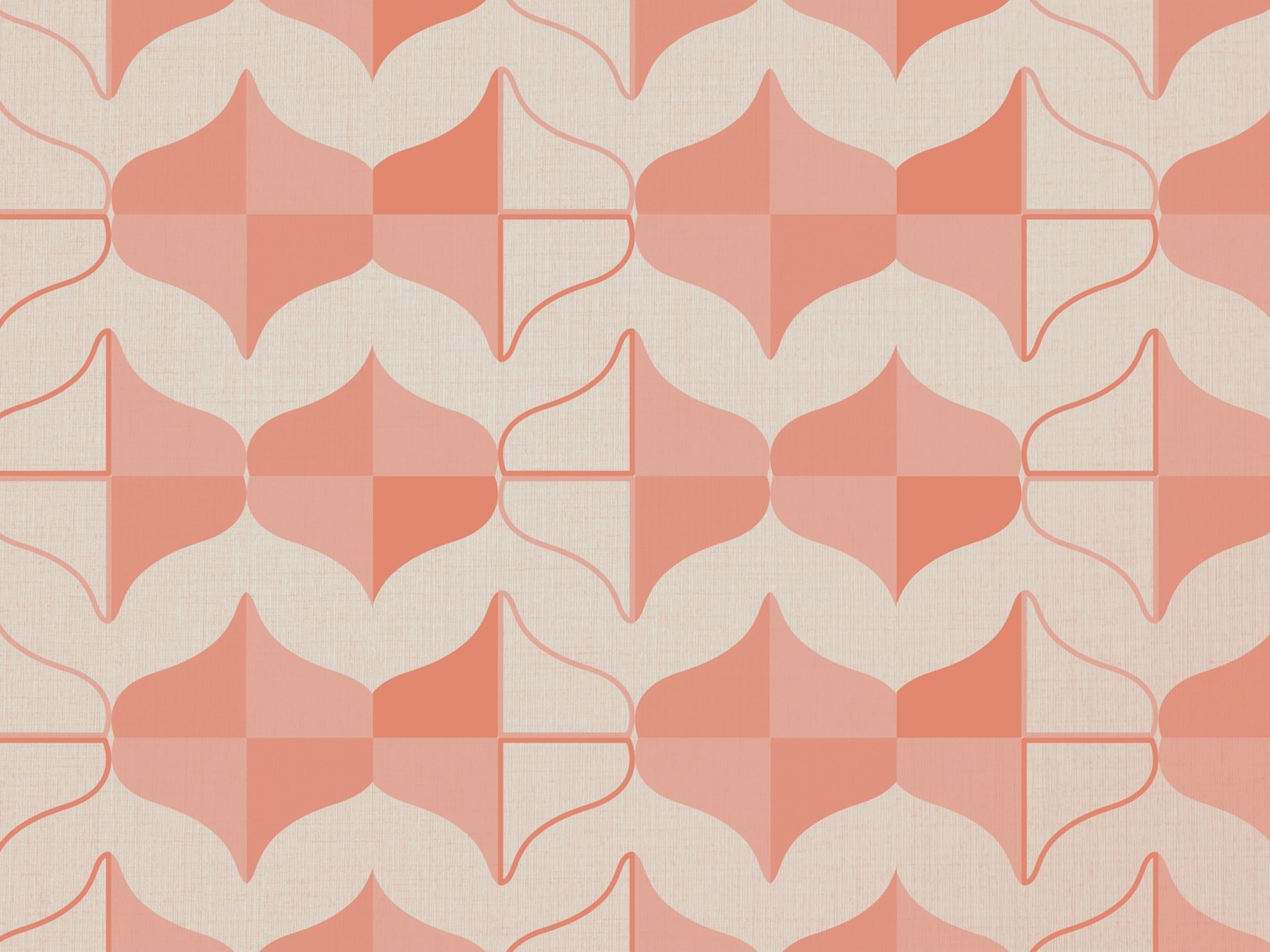 Mid Century Abstract Muted wallpaper | Happywall