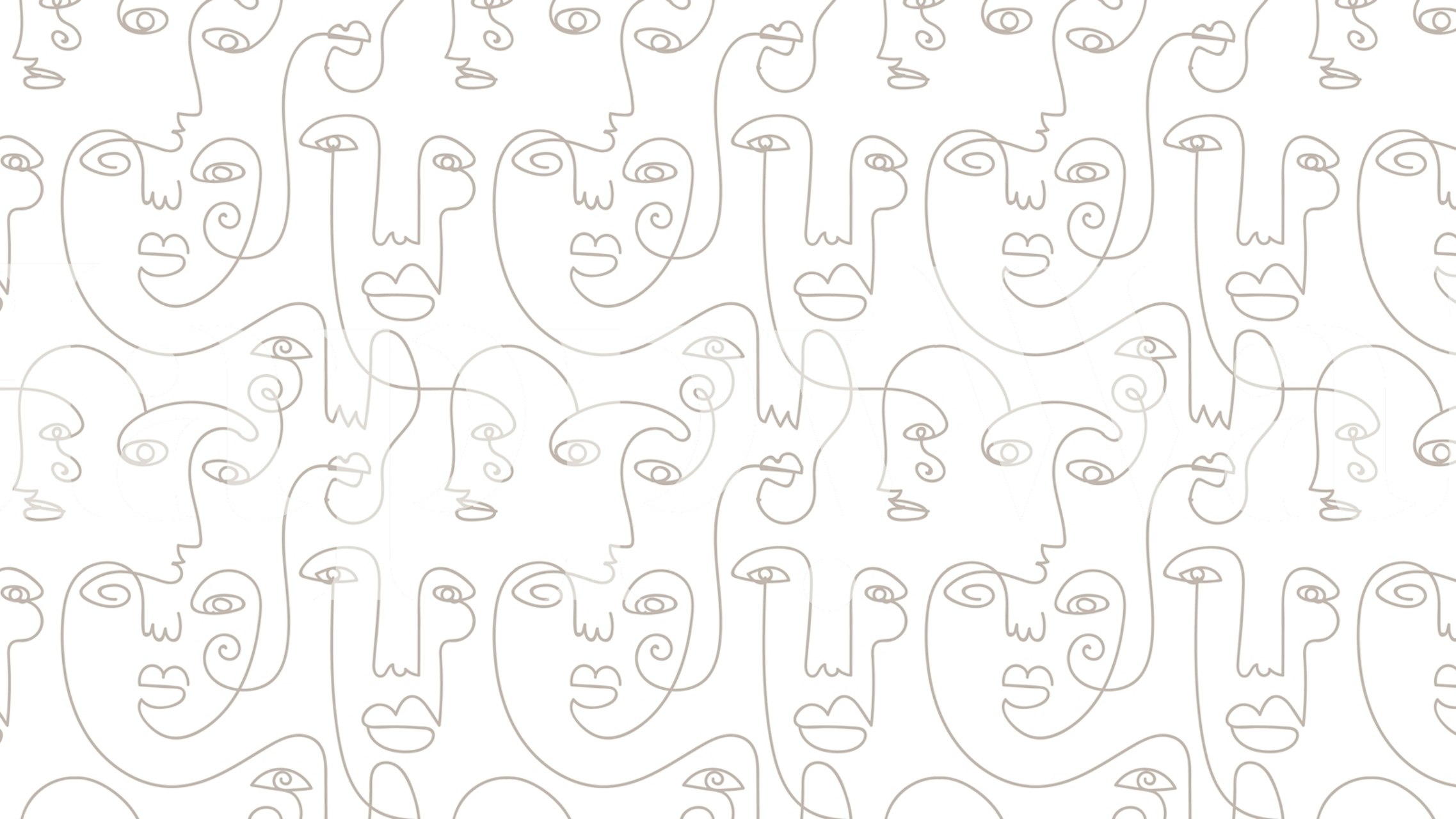 Picasso Inspired Faces Beige Wallpaper | Happywall