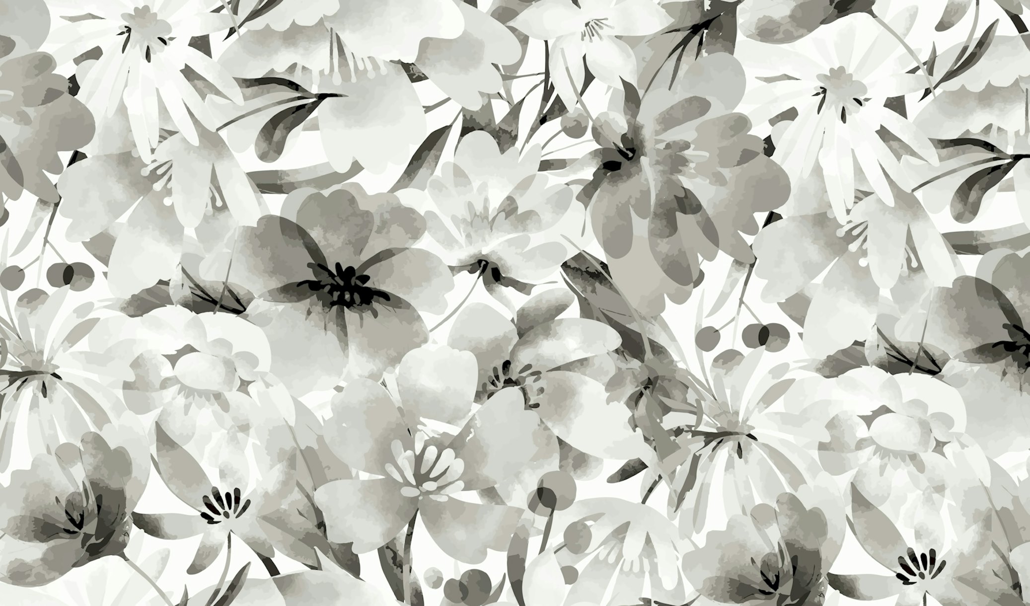 Grey Spring Flower Blossoms Wallpaper | Happywall