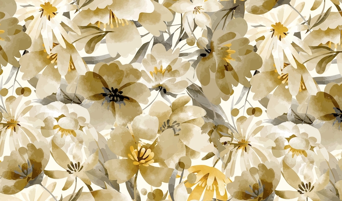 Beige Floral Wallpaper for Modern Interiors