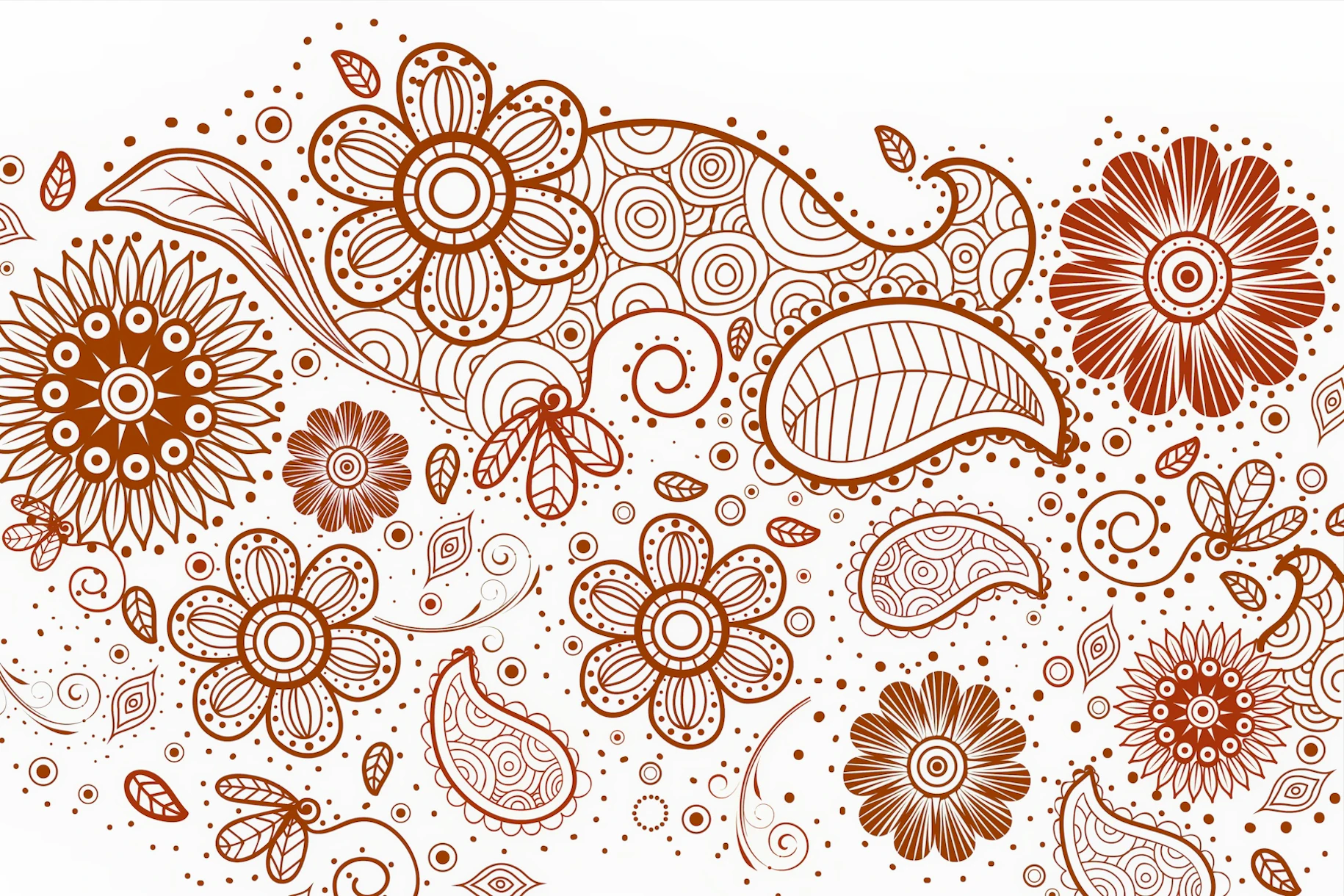 "Earthy Spring Flower Modernist Wallpaper - Buy Online | Happywall"