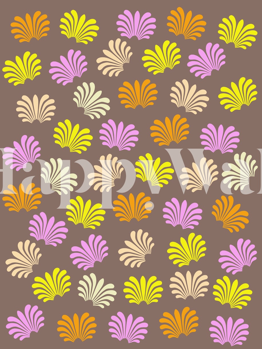 Retro Lotus Flower Glam 1 Wallpaper - Buy Online | Happywall