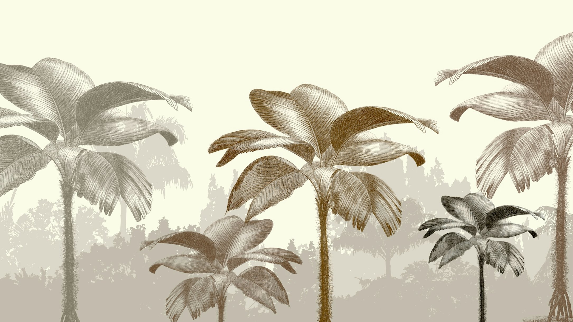 Neutral Palm Trees Wallpaper | Happywall.com