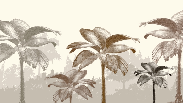 Neutral Tropical Palm Trees Wallpaper