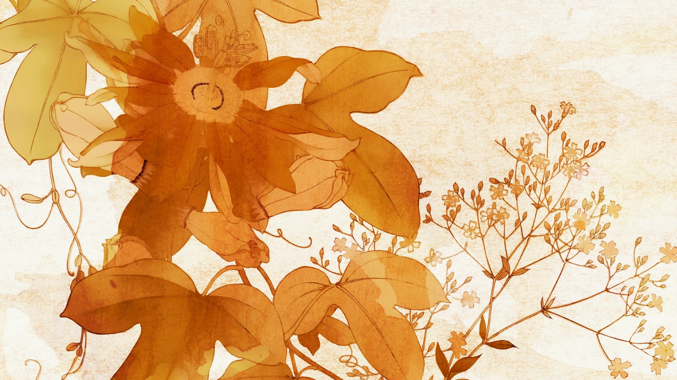 Scandinavian Autumn Floral Wallpaper - Buy Online | Happywall