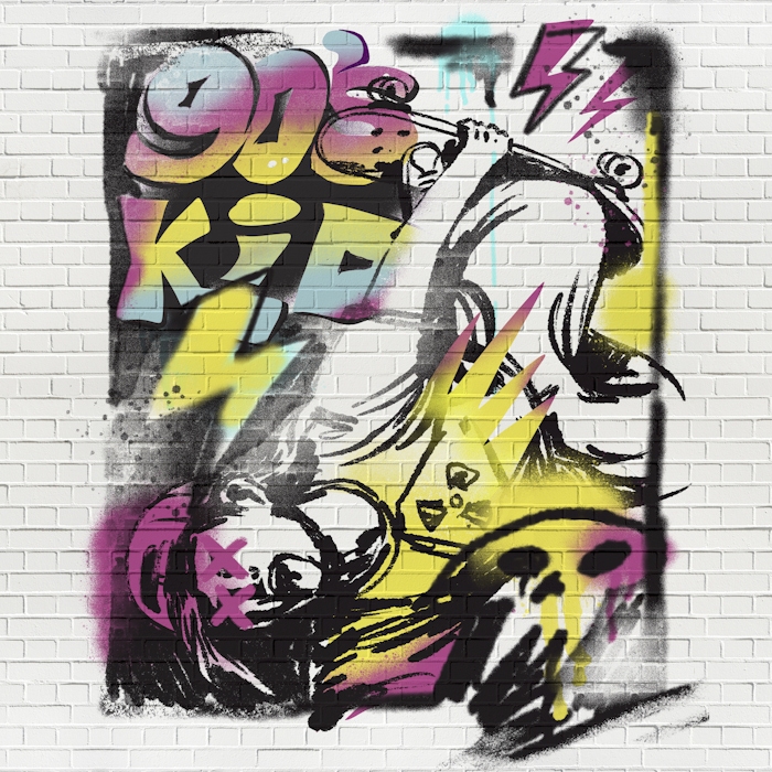 90s Graffiti Wallpaper Art: Customizable Vintage Wall Mural