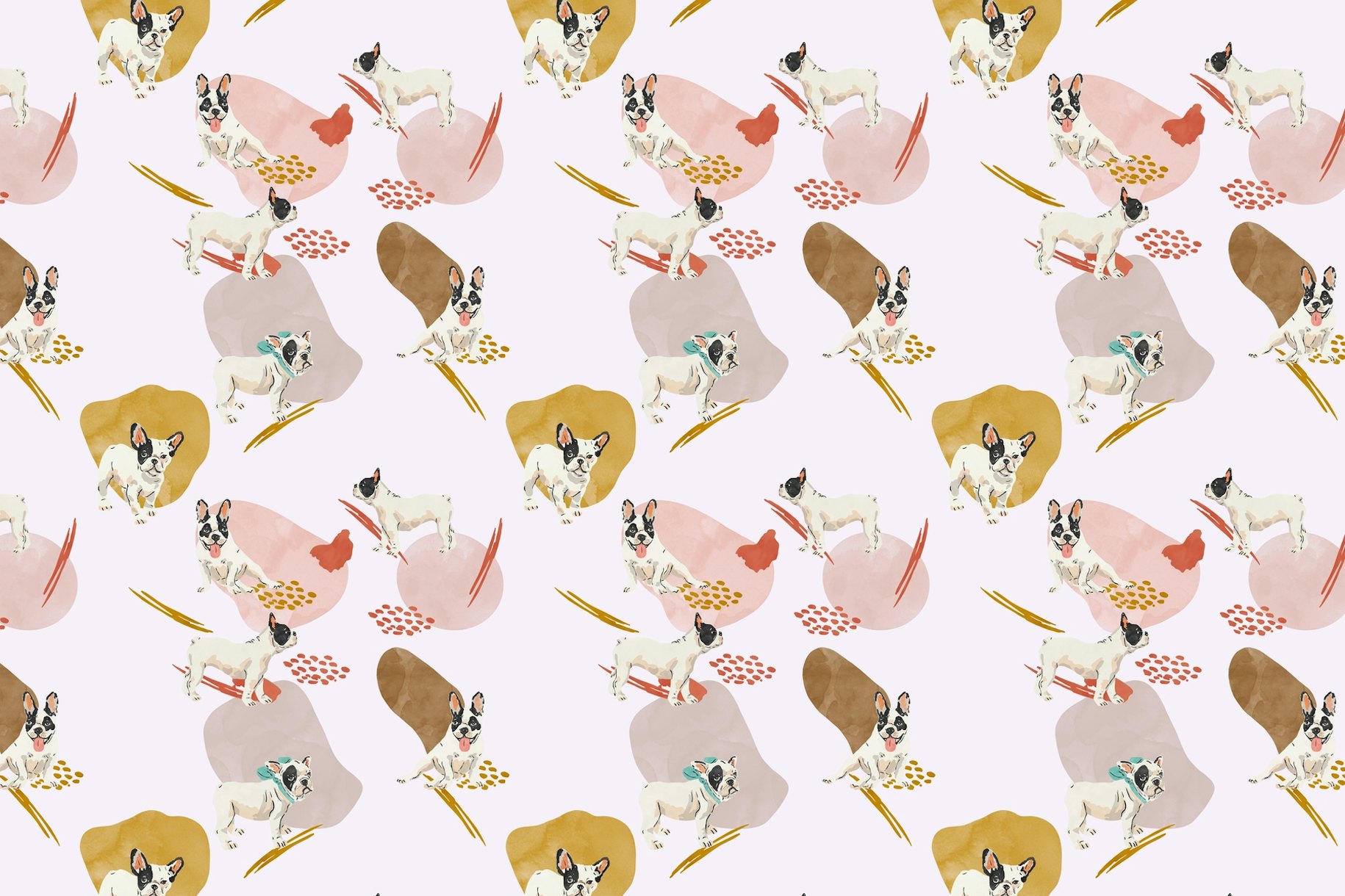 French Bulldog Pattern Wallpaper - Buy Online at Happywall