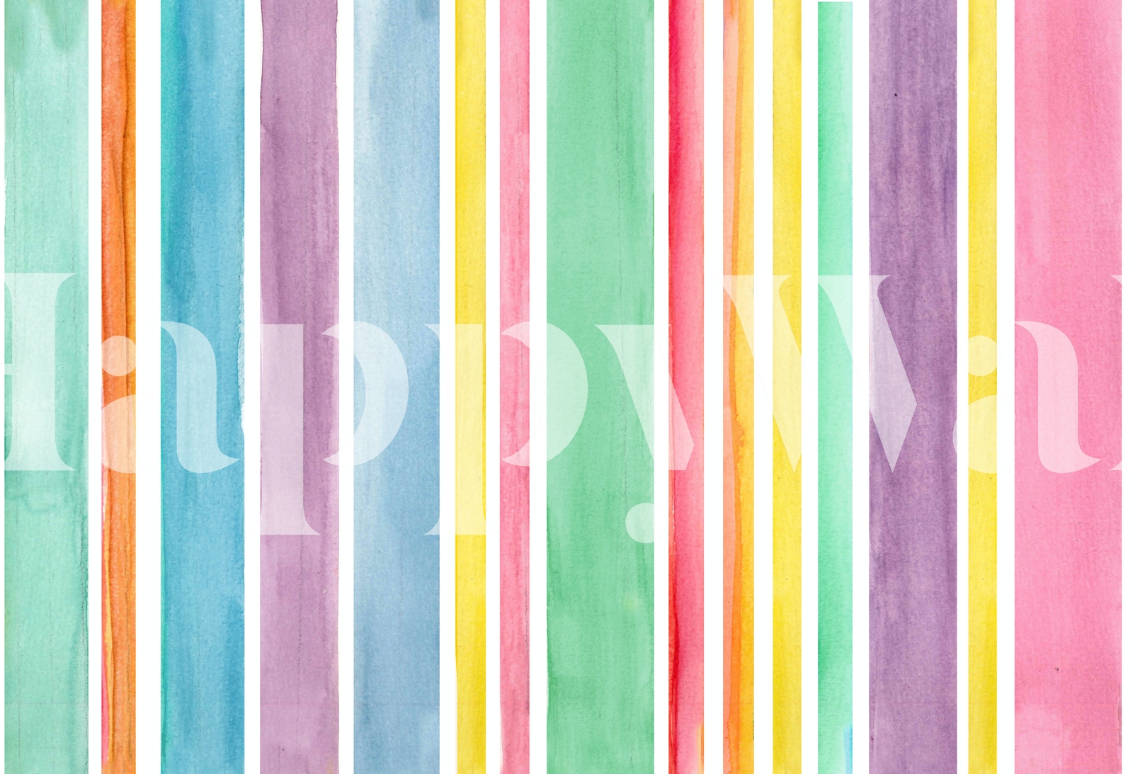 Colorful Watercolor Striped Wallpaper
