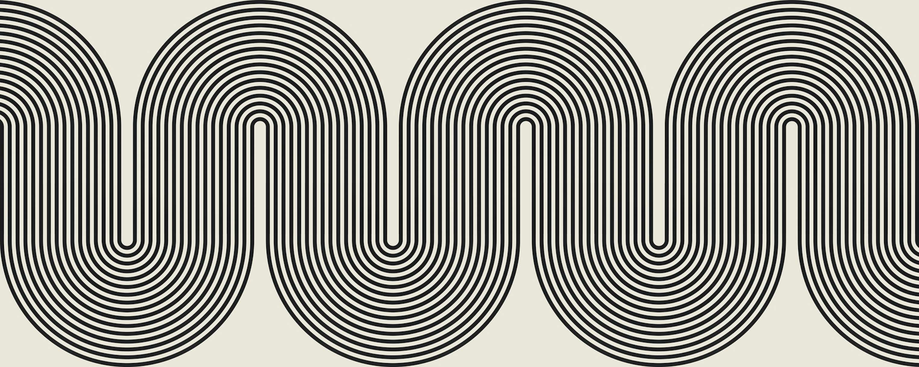 Golvende lijnen behang - Happywall