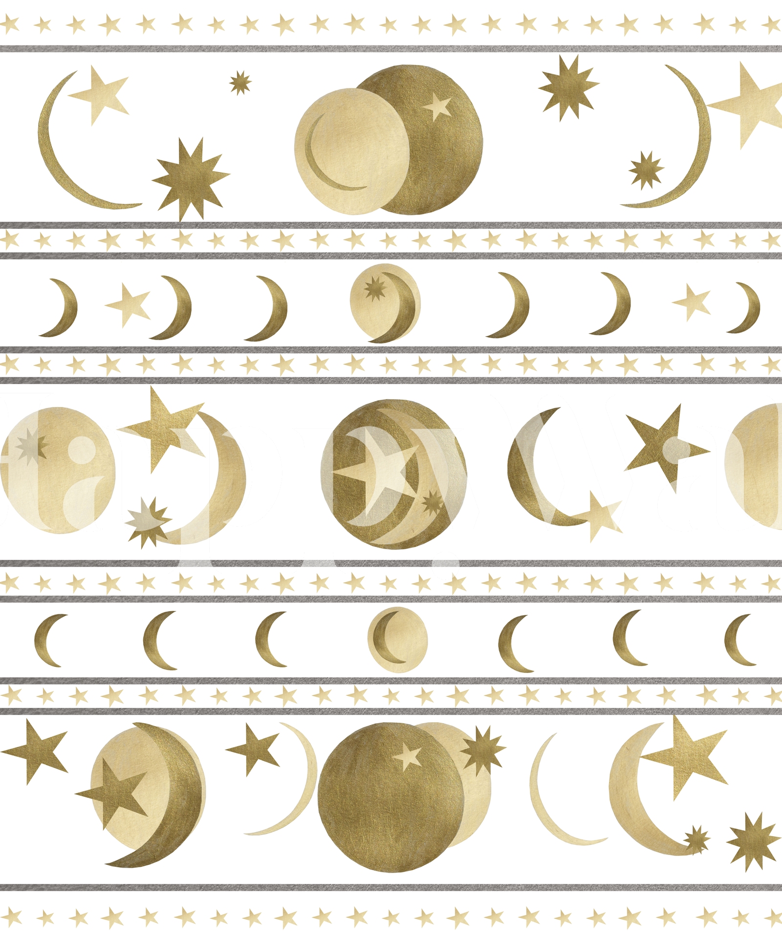 Dreamy Golden Moon and Star 1 Wallpaper | Happywall.com