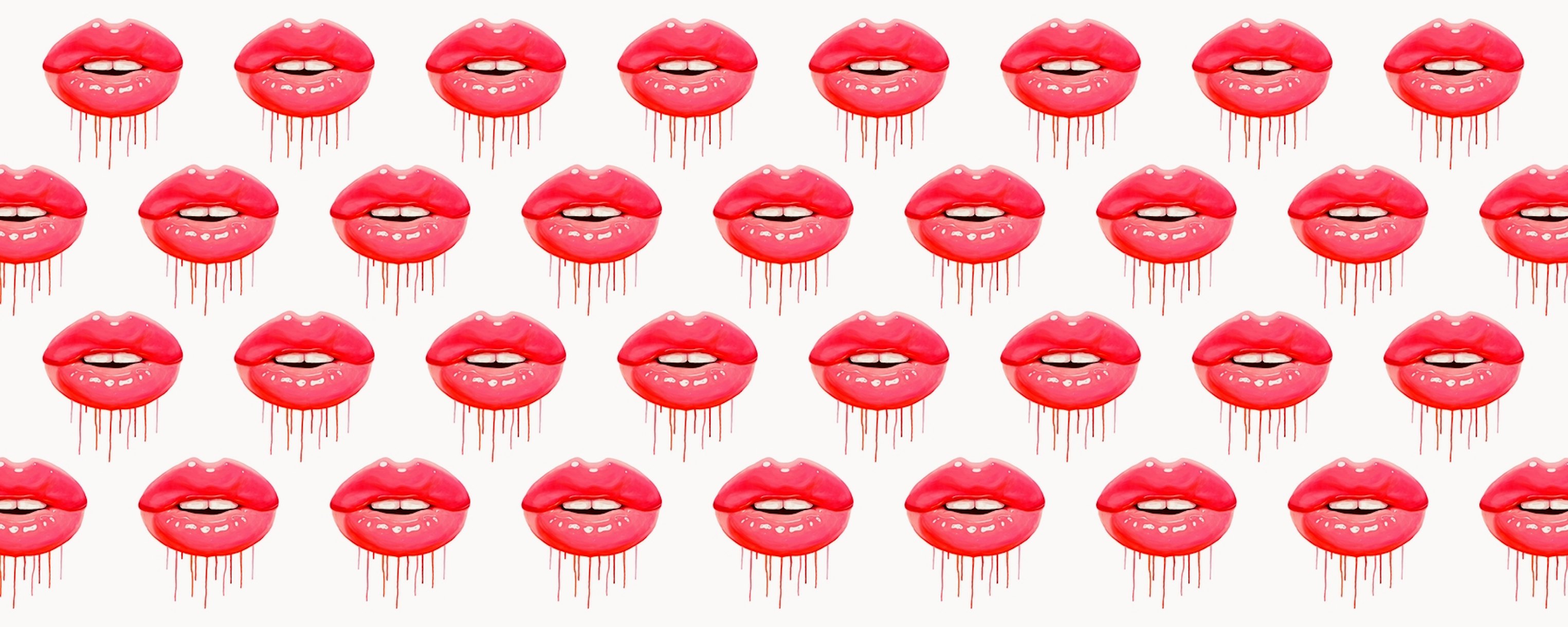Red Lip Pattern Wallpaper - Shop Designer Wallpapers Online | Happywall