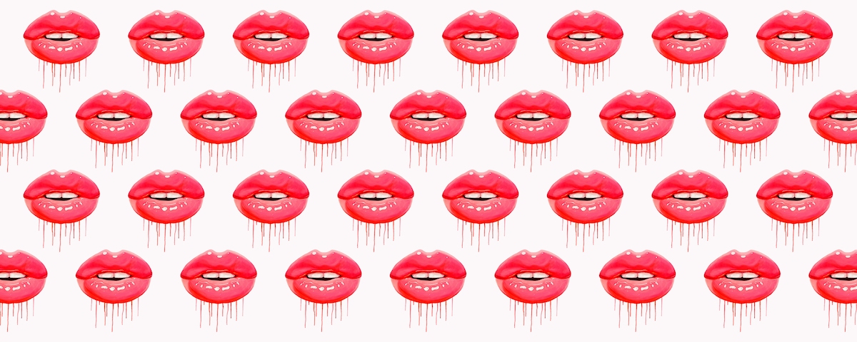 Red Lips Pattern Wallpaper for Modern Decor