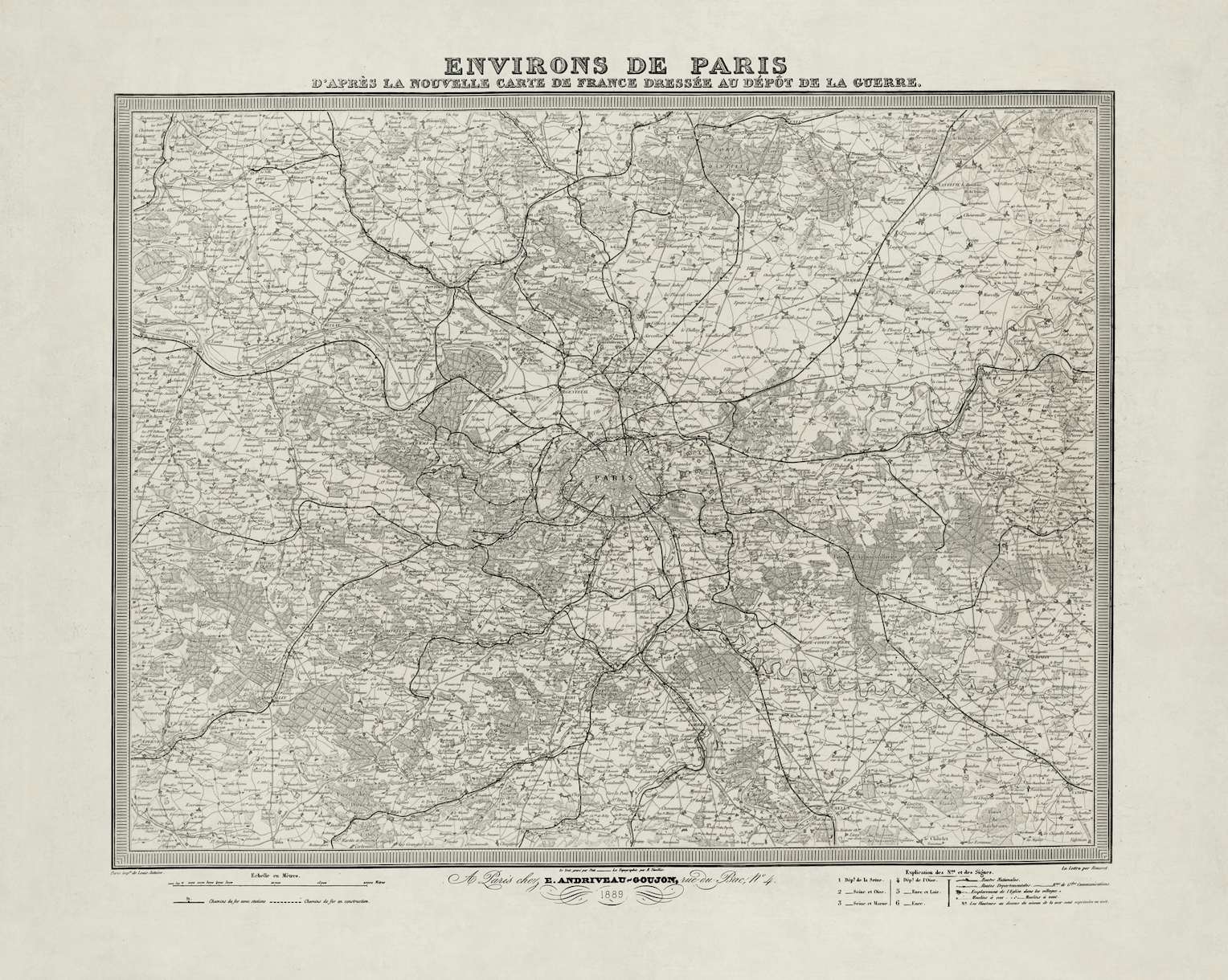 Buy Paris Street Map From 1889 wallpaper - Happywall