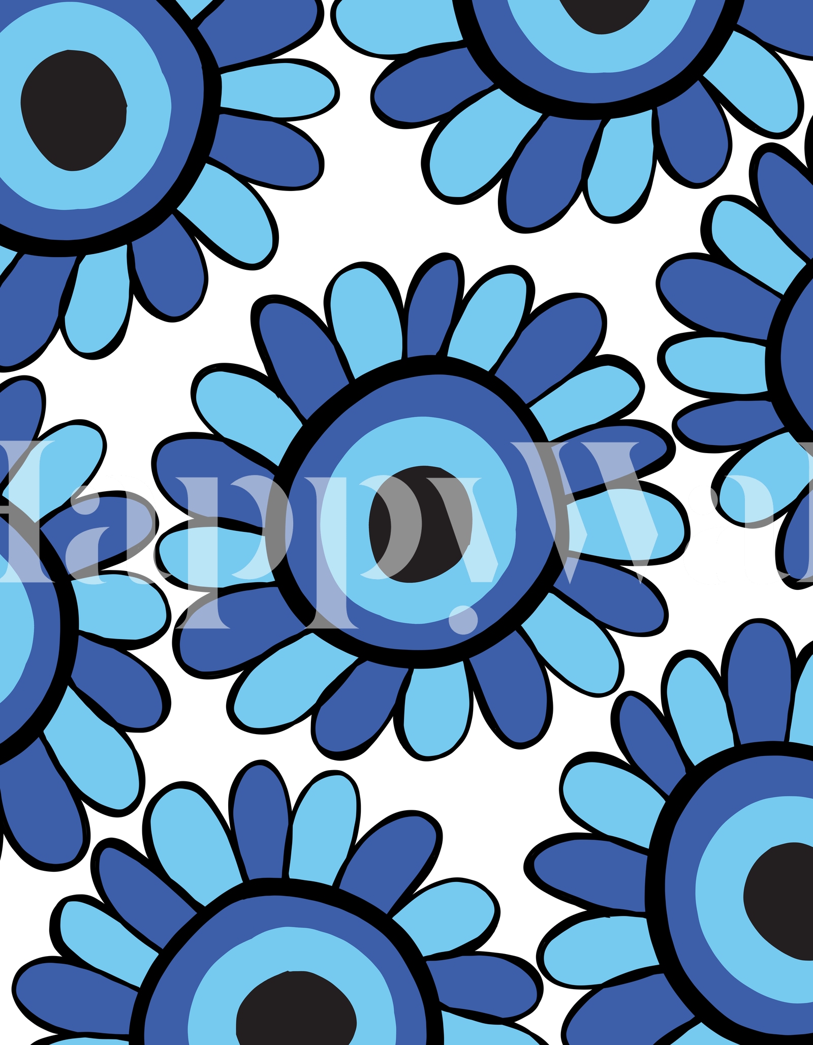 Evil Eye Sunflower Pattern 1 Tapet - Happywall