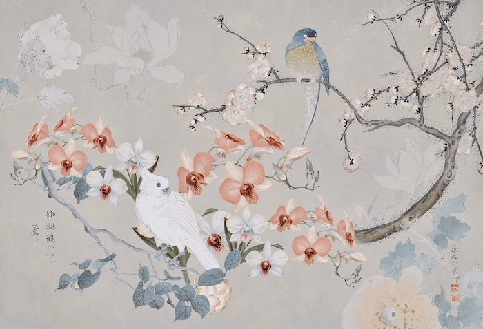 Shop Spring Birds Chinoiserie Wallpaper - Happywall