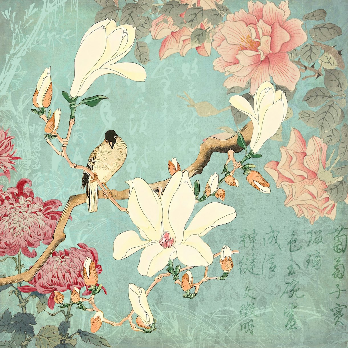Chinese Magnolia Garden Wallpaper - Buy Now on Happywall