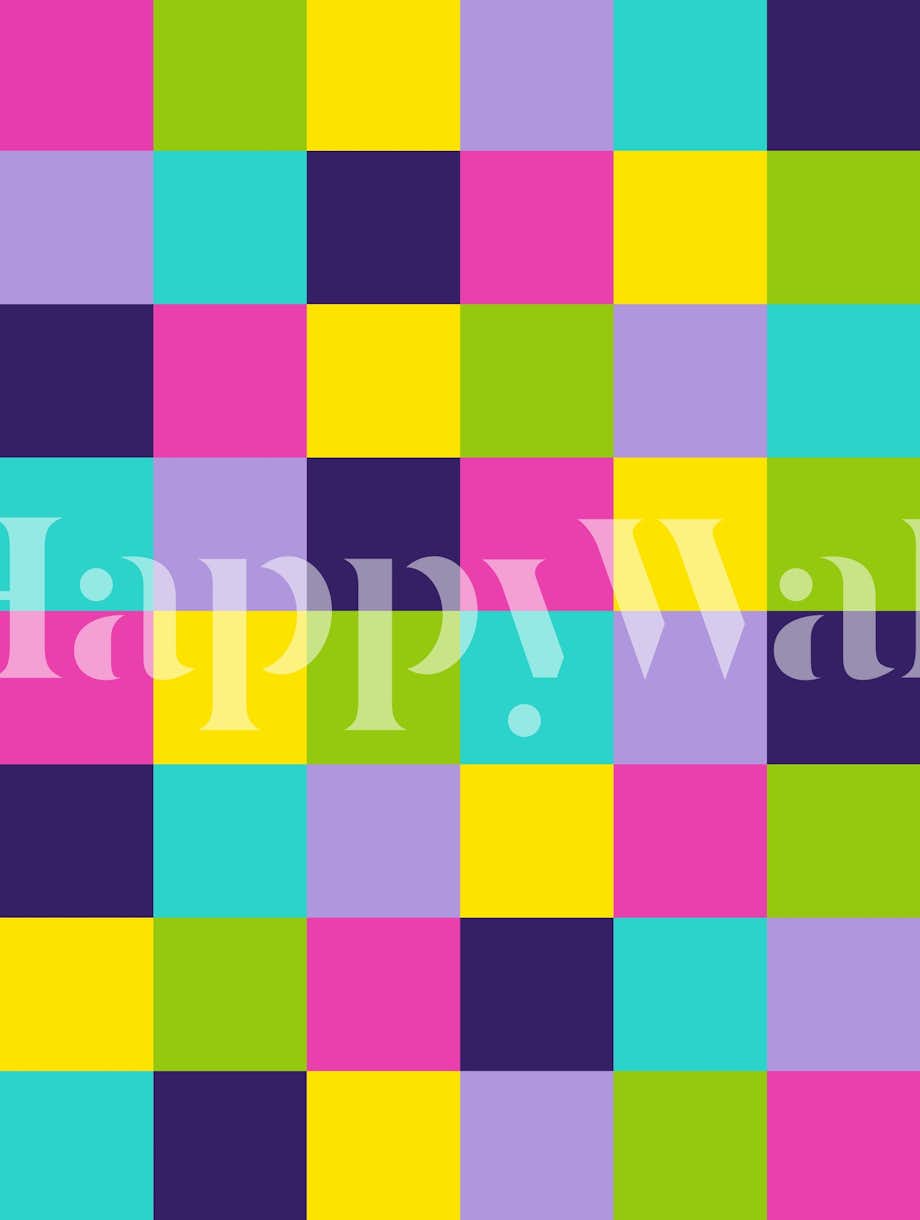 Buy 80s Neon Check 1 wallpaper - Happywall