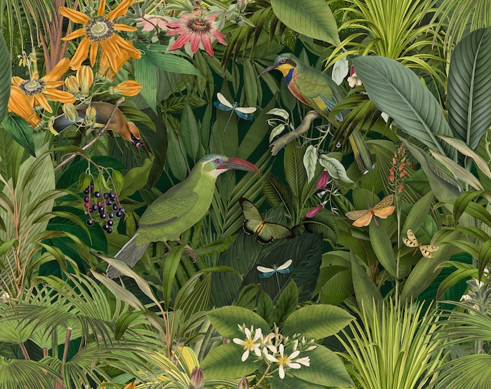 Shop Emerald Jungle Paradise Wallpaper Online | Happywall