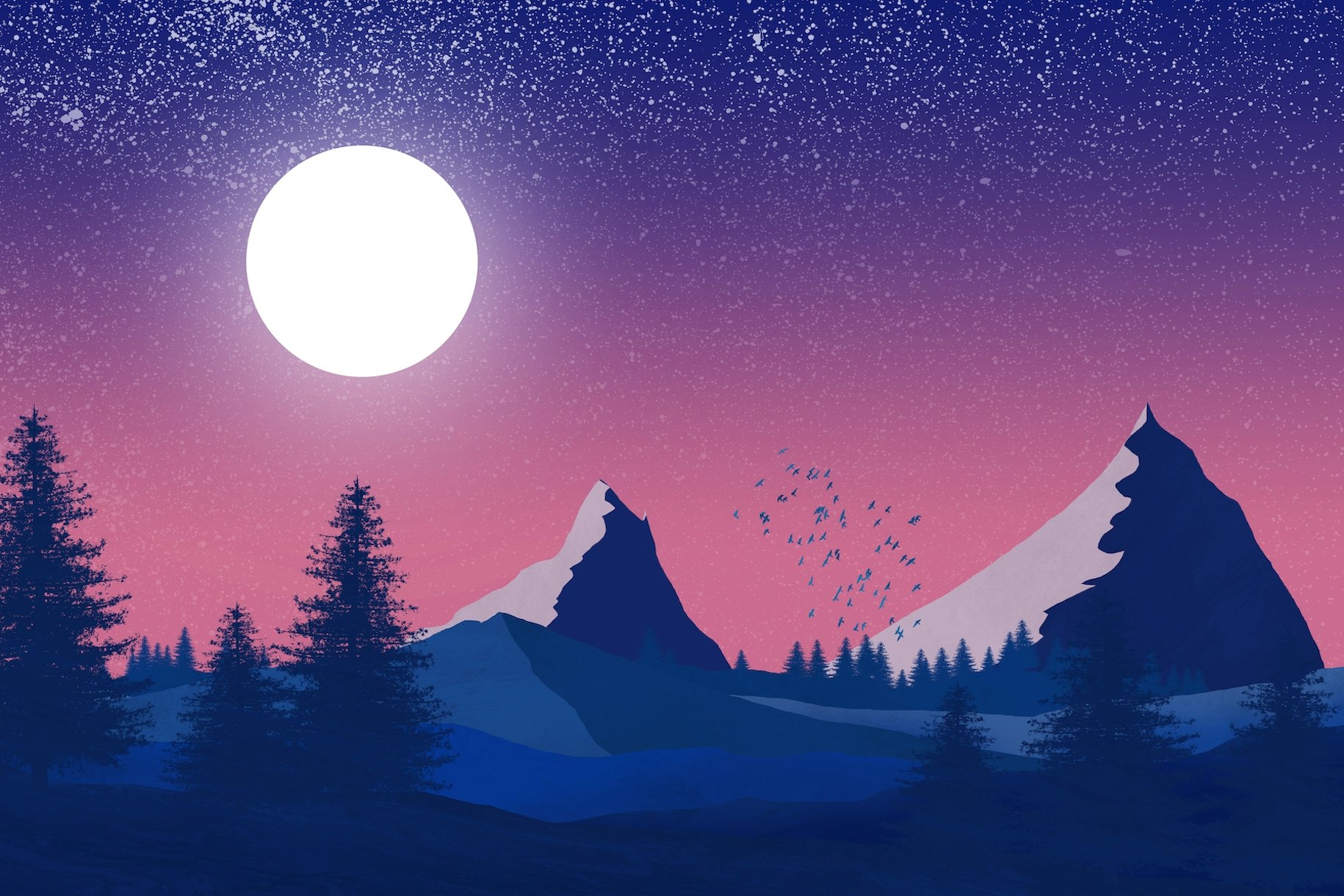 "The Cold Mountains by Winter Wallpaper | Buy Now at Happywall"