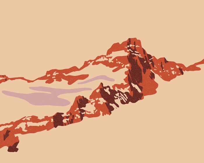 Pink Mountain Ridge Wallpaper