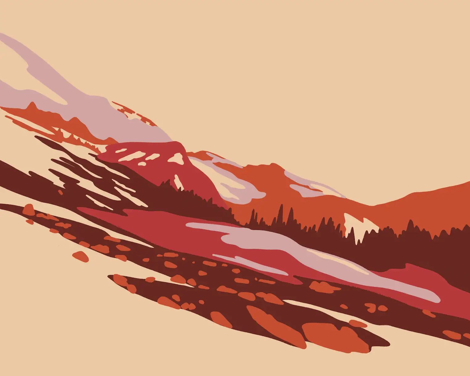 Buy Abstract Mountain Meadow wallpaper - Happywall