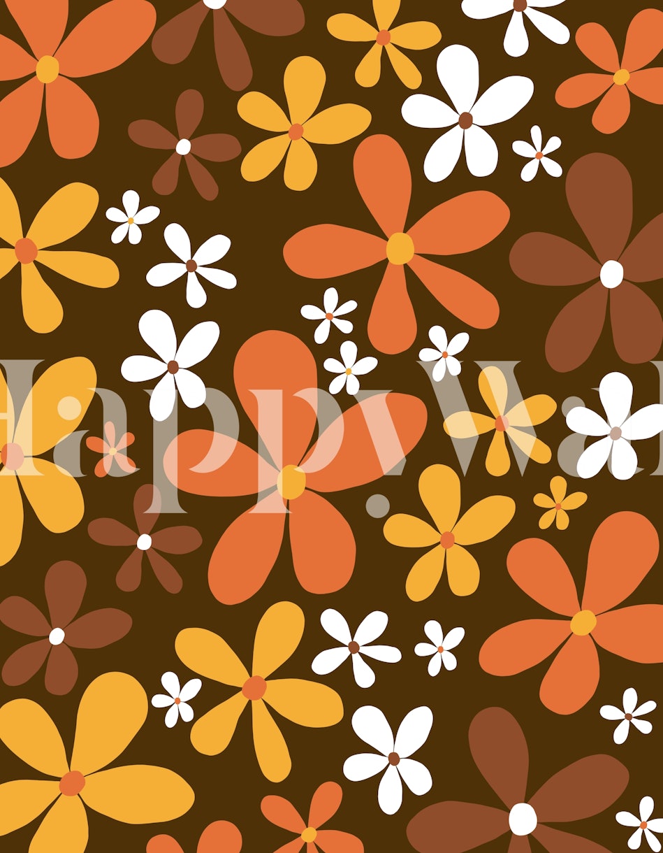 Retro Spring Daisies 2 Wallpaper - Buy Now | Happywall