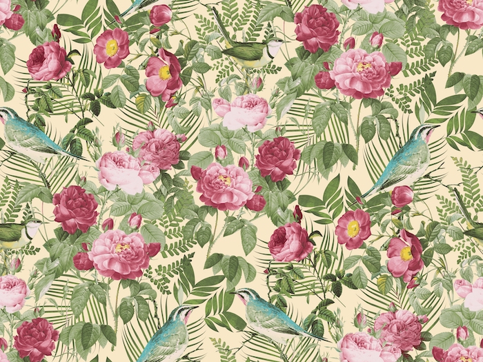 Vintage Redoute Roses Wallpaper - Buy Online | Happywall