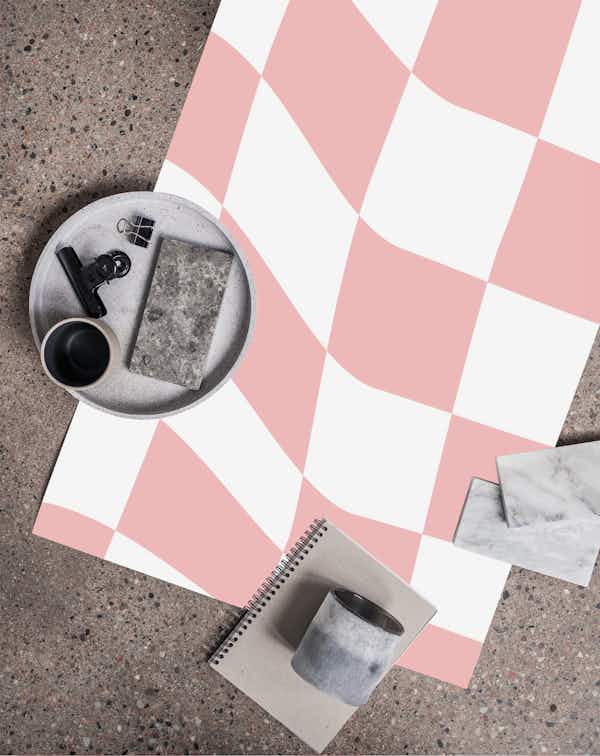 Pink Retro Groovy Checkered wallpaper - Happywall