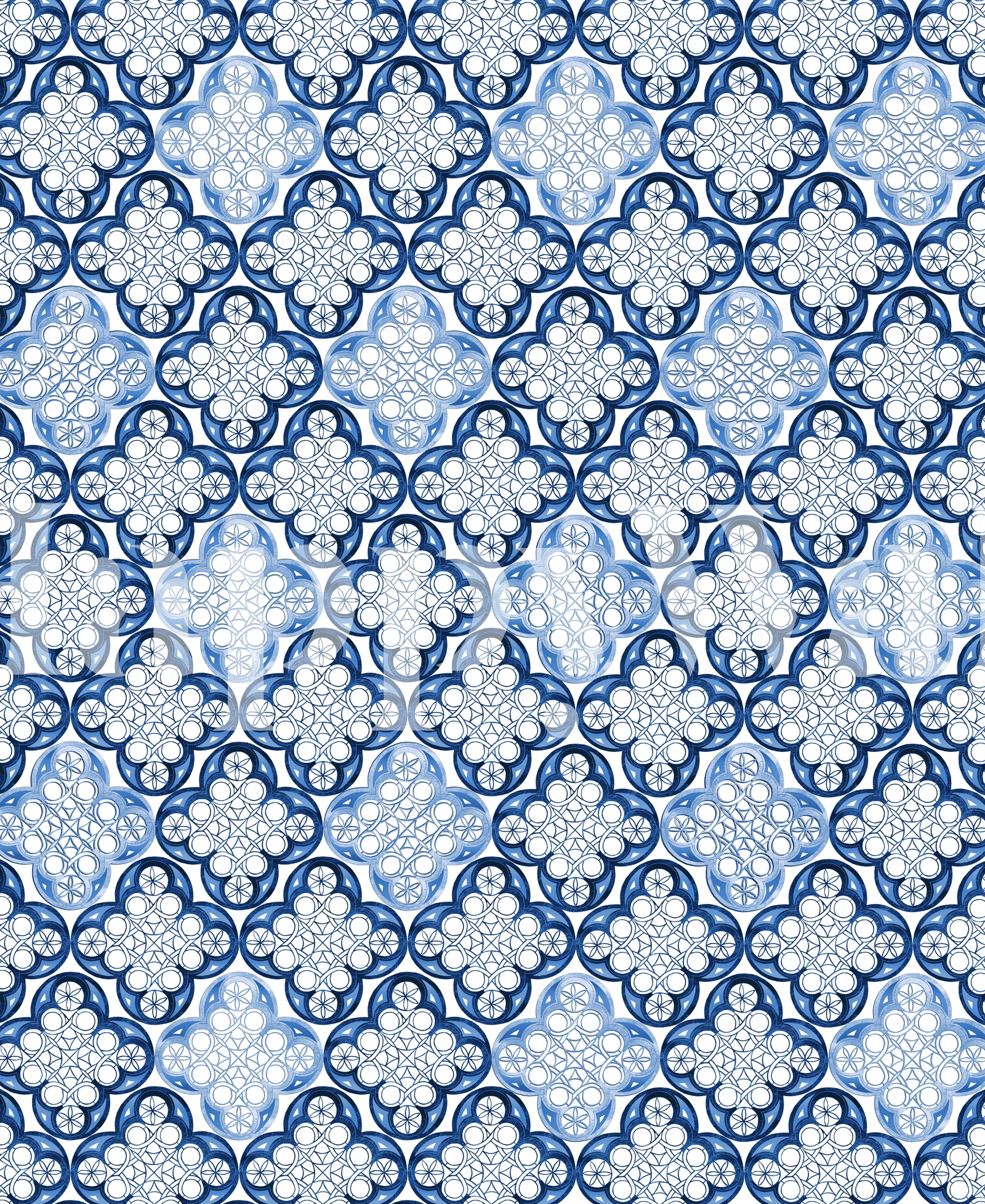 Indigo Blue Moroccan Tile 1 Wallpaper | Happywall