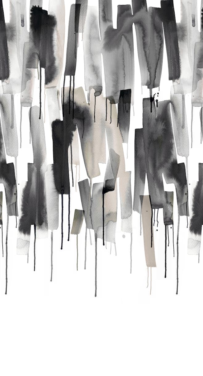Buy Watery Japandi Stripes Black wallpaper - Happywall