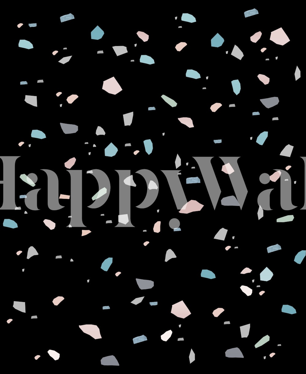 Pastel Black Terrazzo 1 Wallpaper - Happywall
