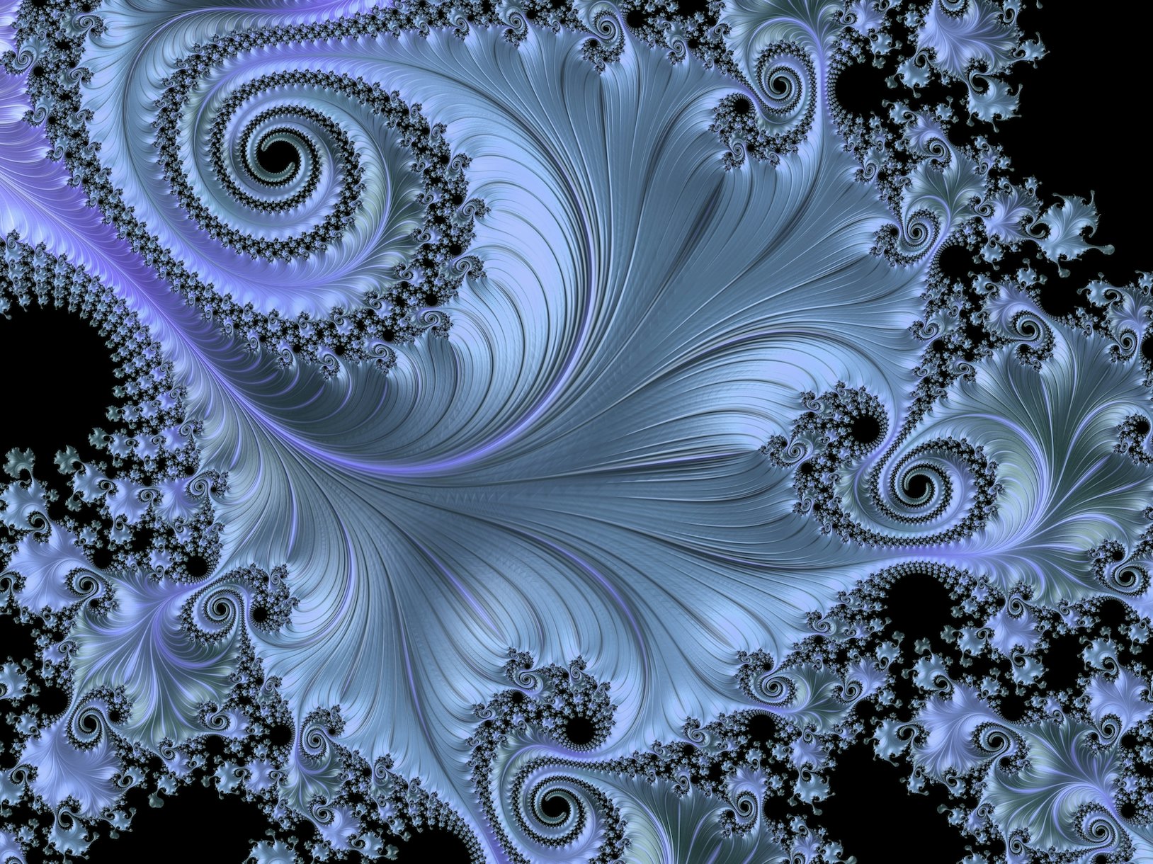 Buy Blue Fractal Wave Wallpaper Online | Happywall