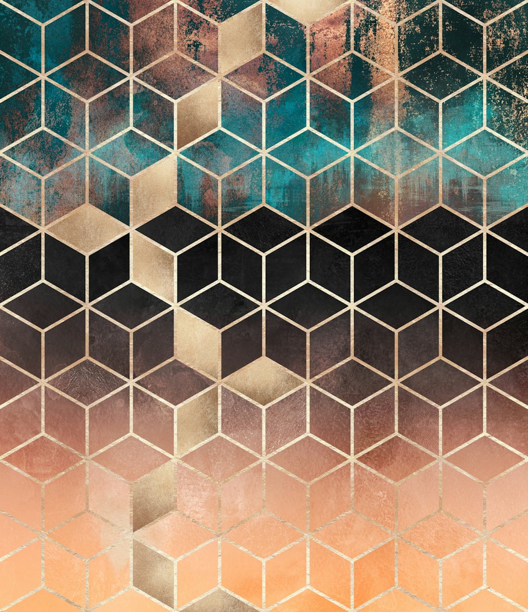 "Ombre Dream Cubes Wallpaper - Buy Online | Happywall"