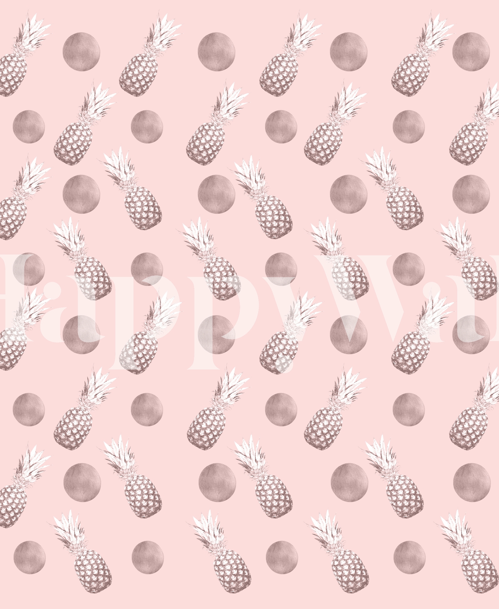 Buy Pineapple Happy Polka Dots 1A Wallpaper - Happywall