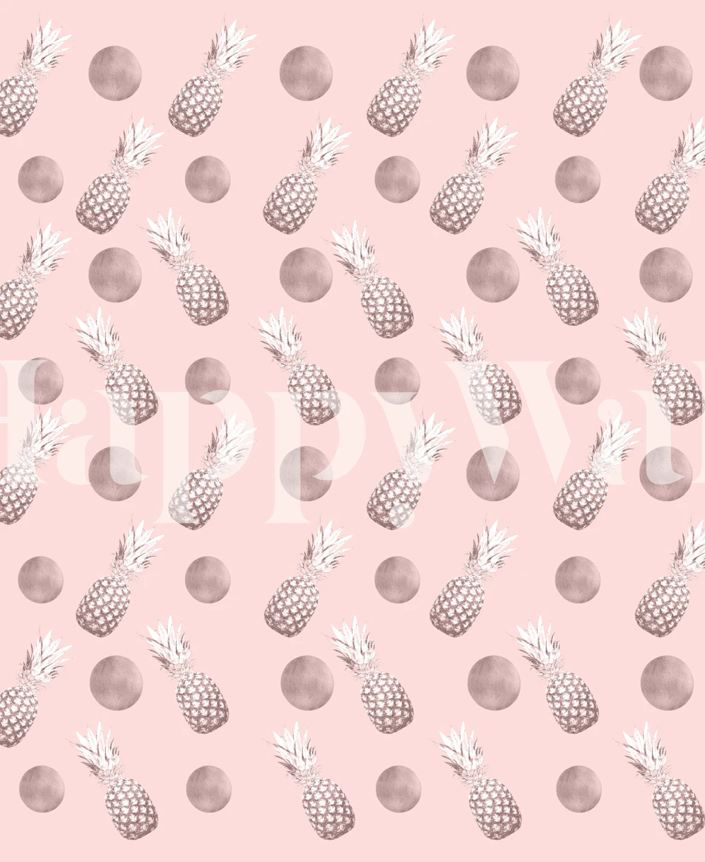 Buy Pineapple Happy Polka Dots 1A Wallpaper - Happywall