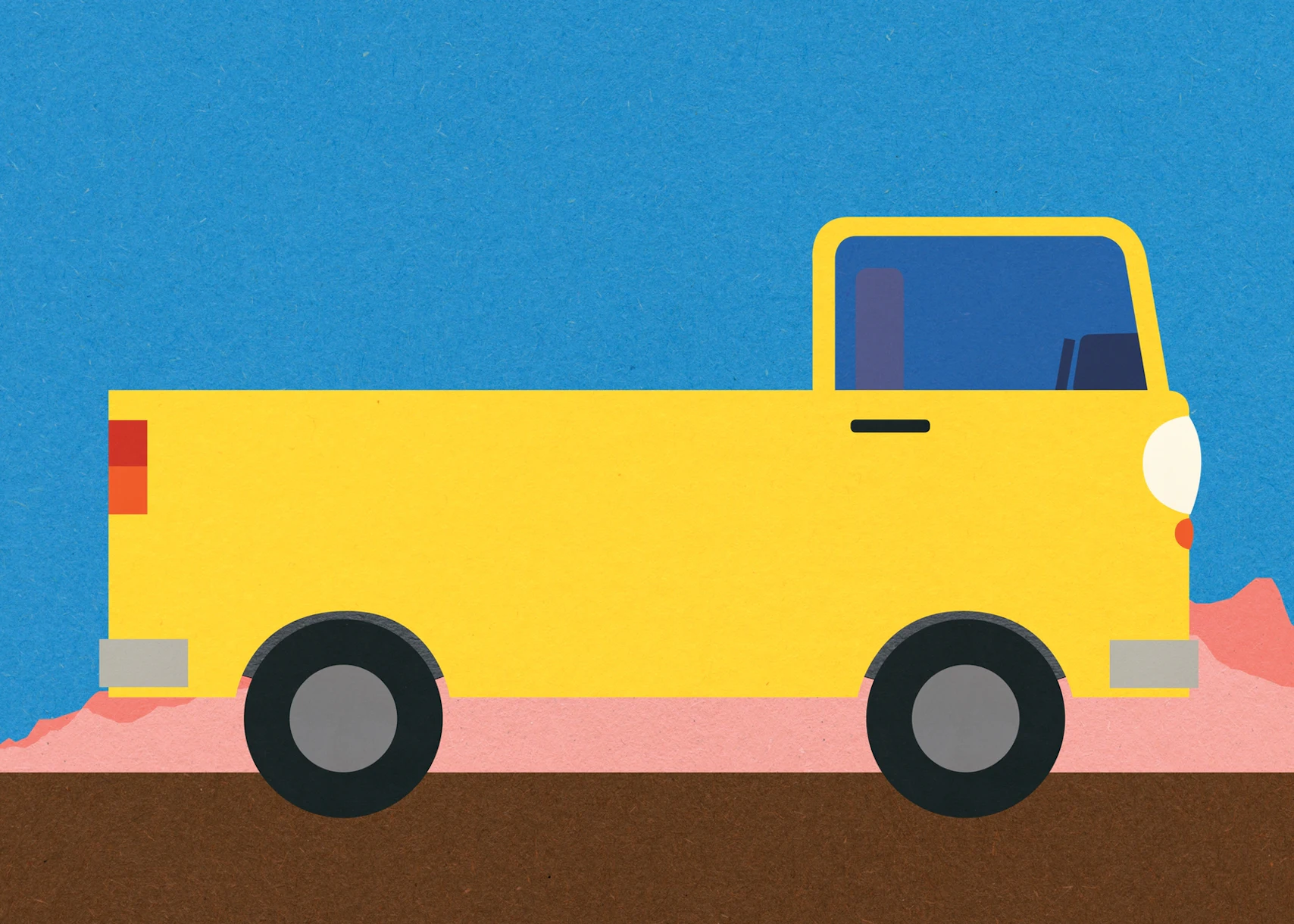 Little Yellow Pick-Up Truck Wallpaper | Happywall