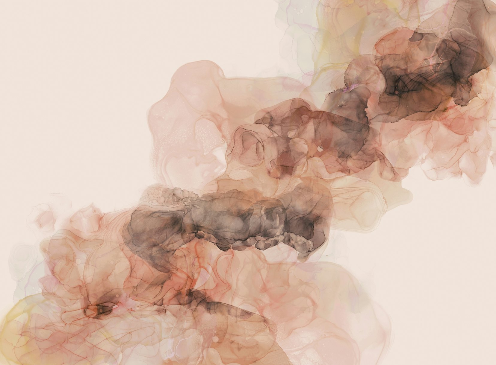 Peach Pastel Ink Texture Art Wallpaper - Buy Online | Happywall