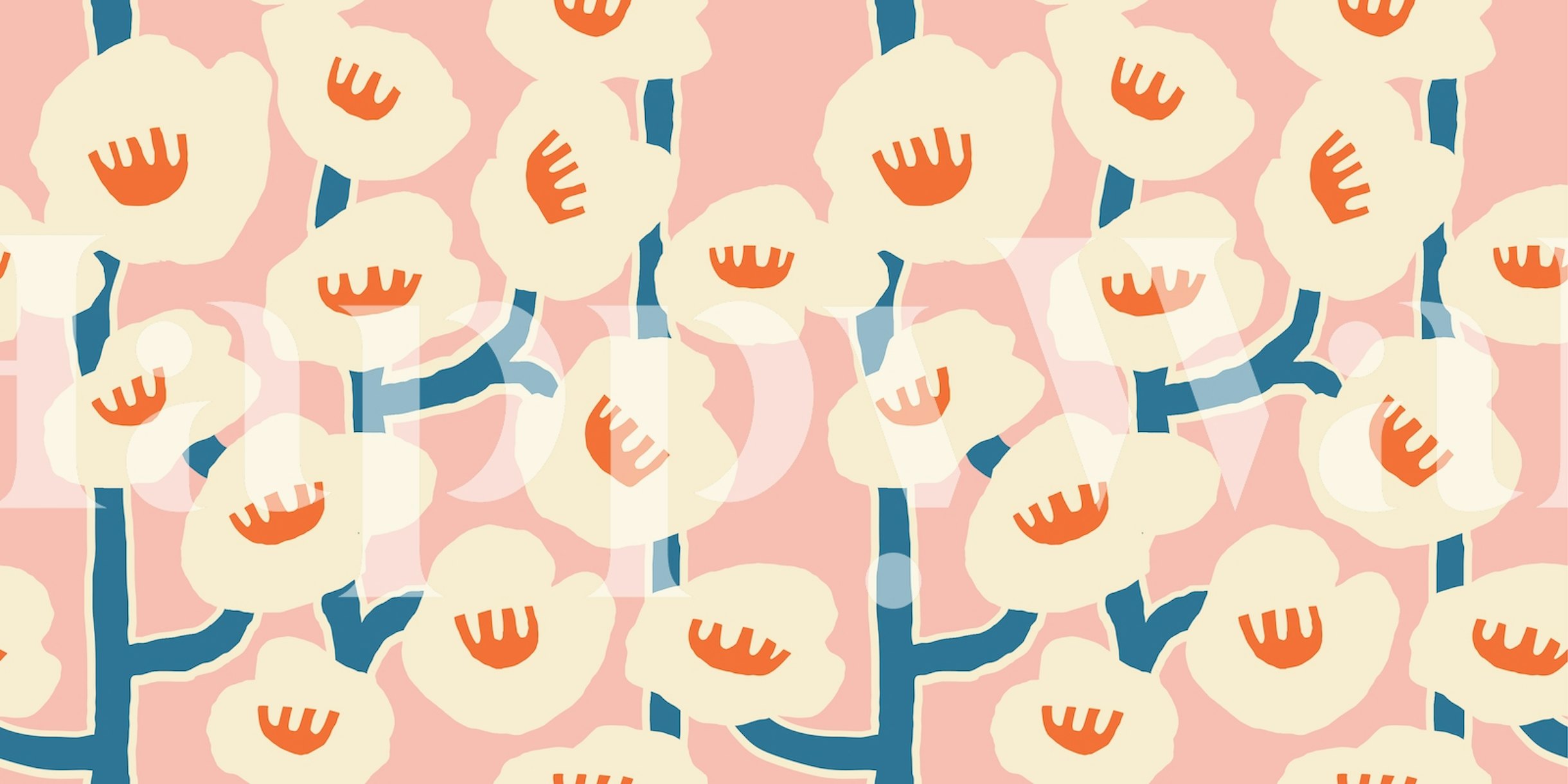 Modern Flowers Wallpaper | Happywall.com