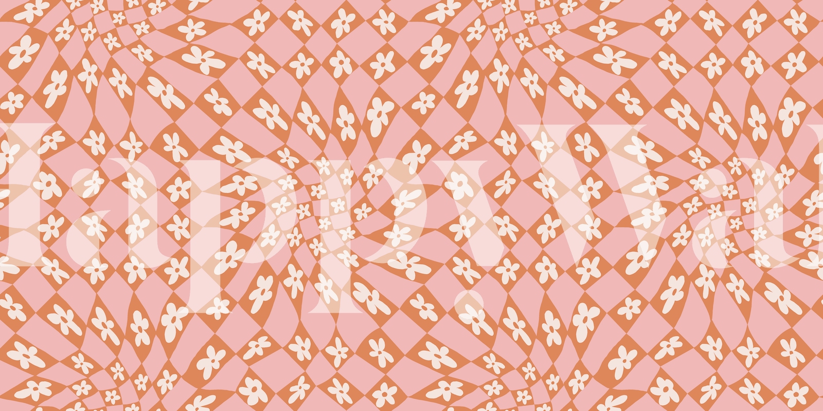 Checkered Flowers Wallpaper - Buy Now | Happywall