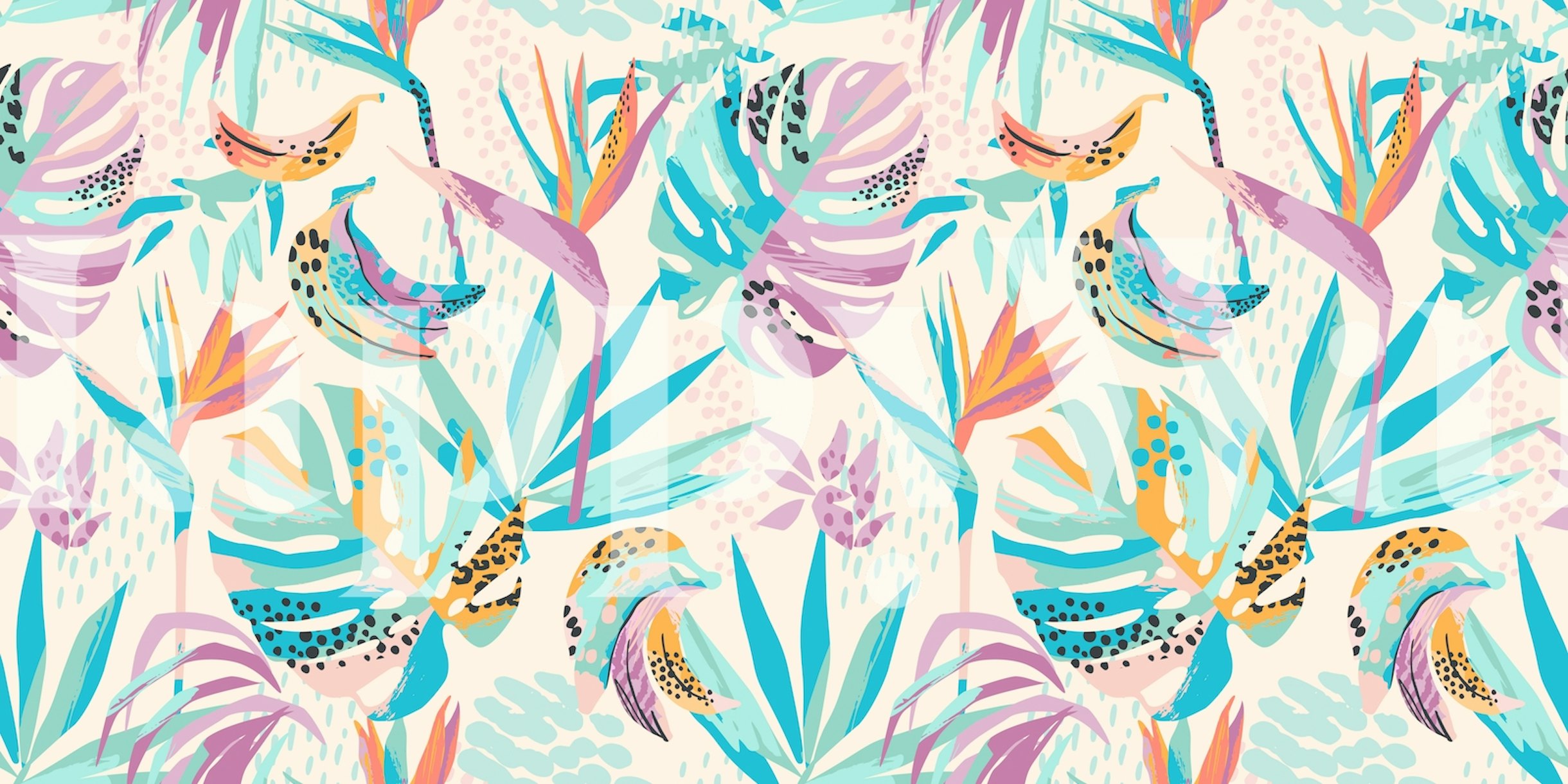 Pastel tropical wallpaper - Happywall