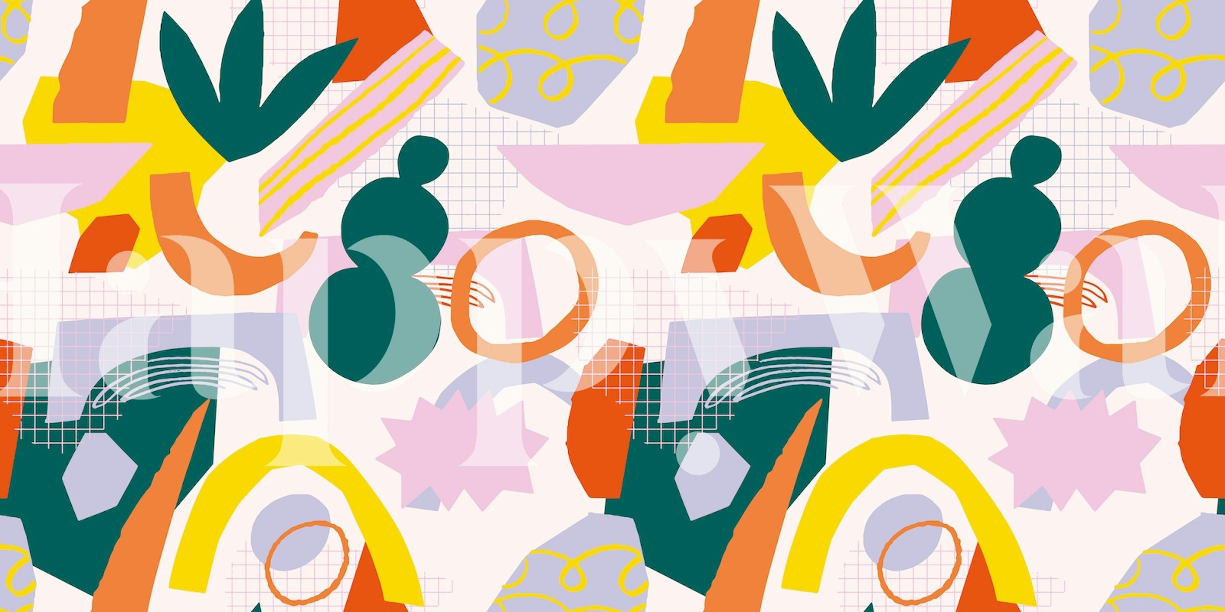 Funky Geometric Shapes Wallpaper - Happywall