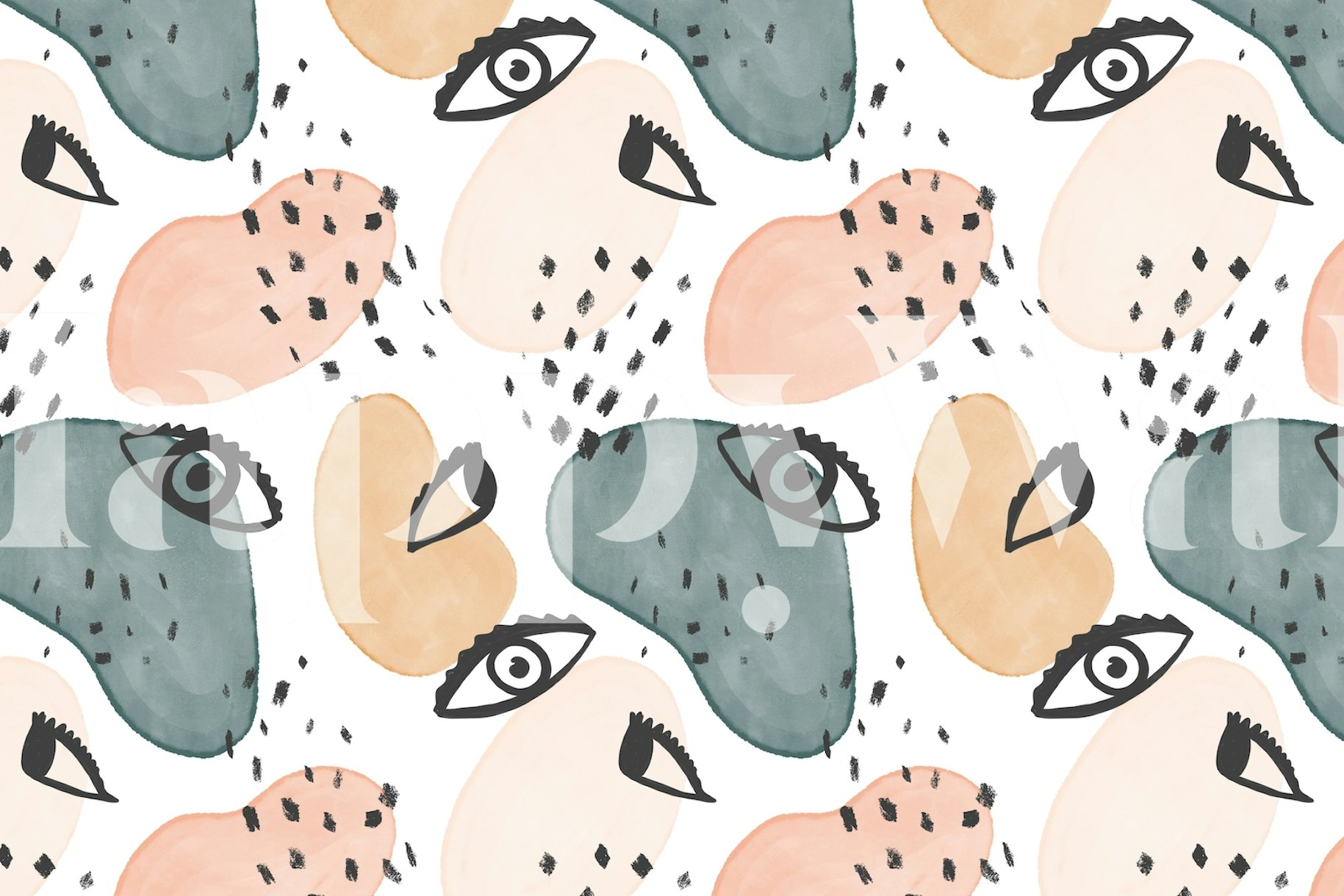 Painterly Eyes Pattern Wallpaper | Buy Designer Wallpapers - Happywall