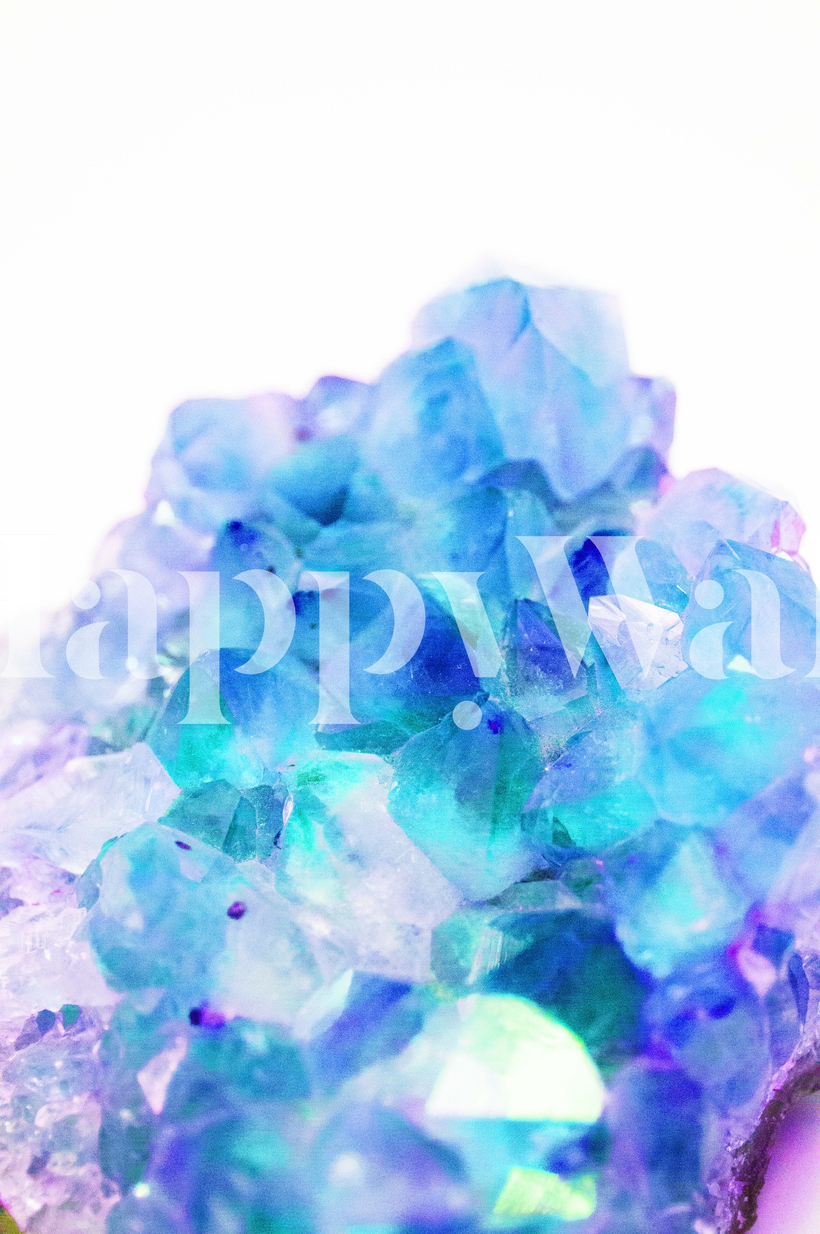 Iridescent Blue and Purple Quartz Crystal Wallpaper