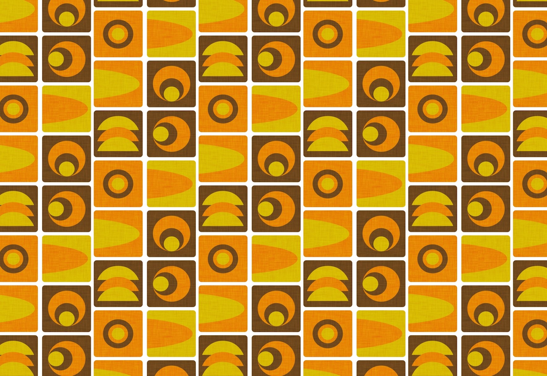 70s Cube Geo Orange Wallpaper | Happywall