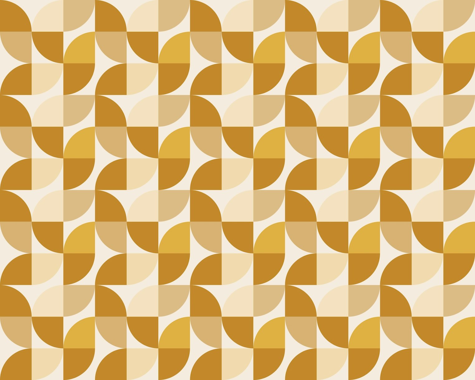 Mid-Century Geometric Mustard Wallpaper | Happywall